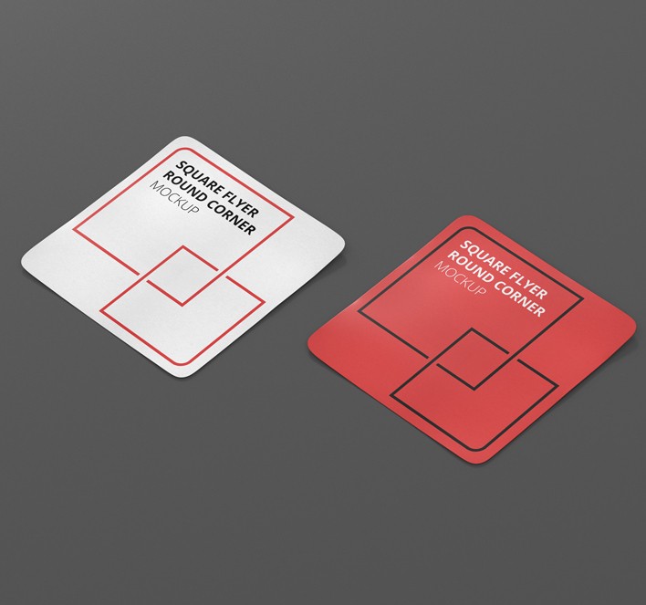 Square Flyer Round Corner Mock-Up - Premium and Free Mockups for your ...