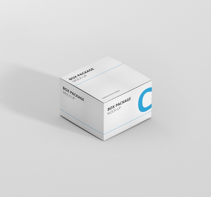 Package Box Mock-Up - Flat Square - Premium and Free Mockups for your ...