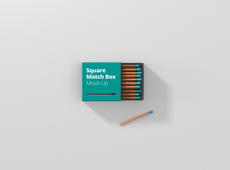 Square Match Box Mockup - Premium and Free Mockups